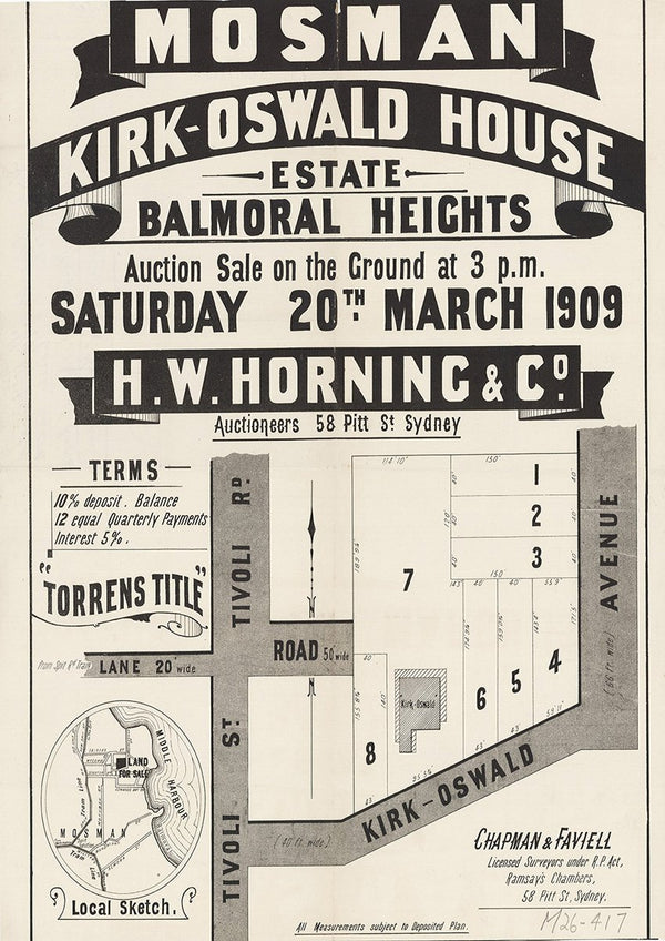 Mosman, Balmoral NSW 1909 - Historic Subdivisions