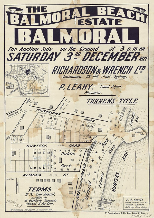 Mosman, Balmoral NSW 1921 - Historic Subdivisions