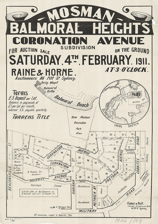 Mosman, Balmoral NSW 1911 - Historic Subdivisions